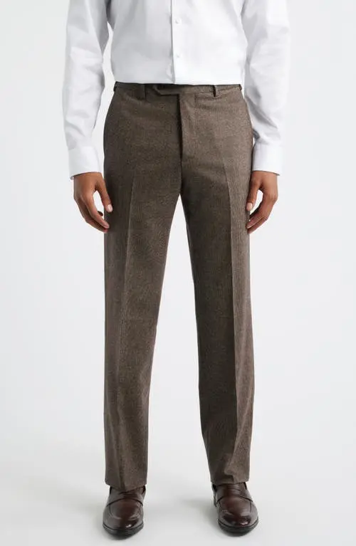 Zanella Flat Front Stretch Wool & Cashmere Dress Pants