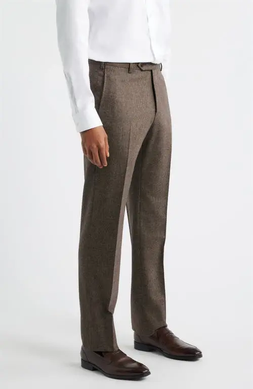 Zanella Flat Front Stretch Wool & Cashmere Dress Pants
