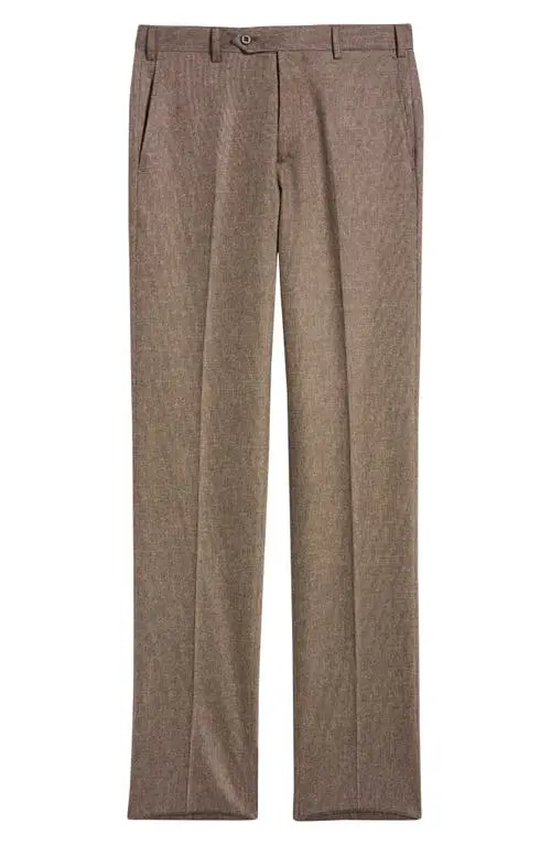 Zanella Flat Front Stretch Wool & Cashmere Dress Pants