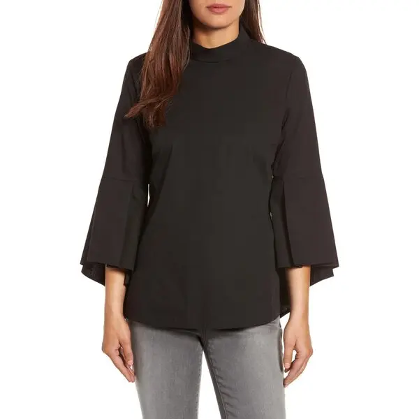 Pleione Ruffle Sleeve Poplin Shirt