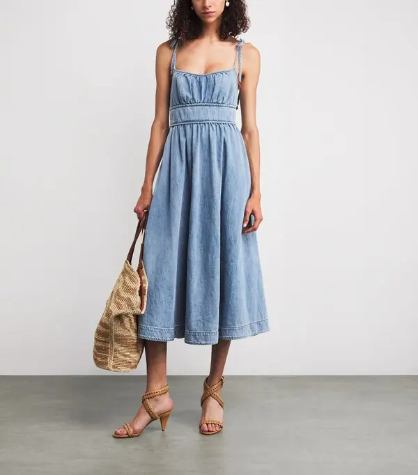 Zimmermann Wanderlust Denim Midi Dress - Blue | Editorialist
