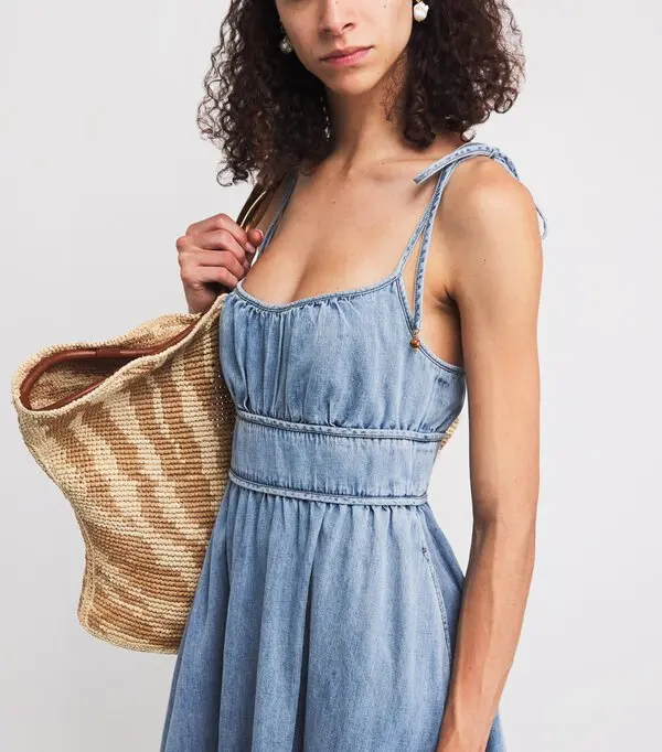white christmas dresses Zimmermann Awaken Denim Slip Dress | Railway Blue main image 0