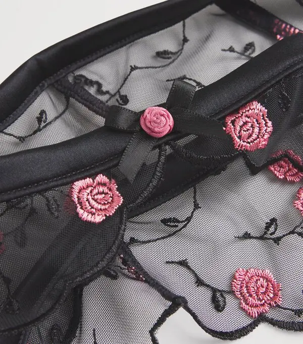 FLEUR DU MAL Rose And Vine Suspender Belt