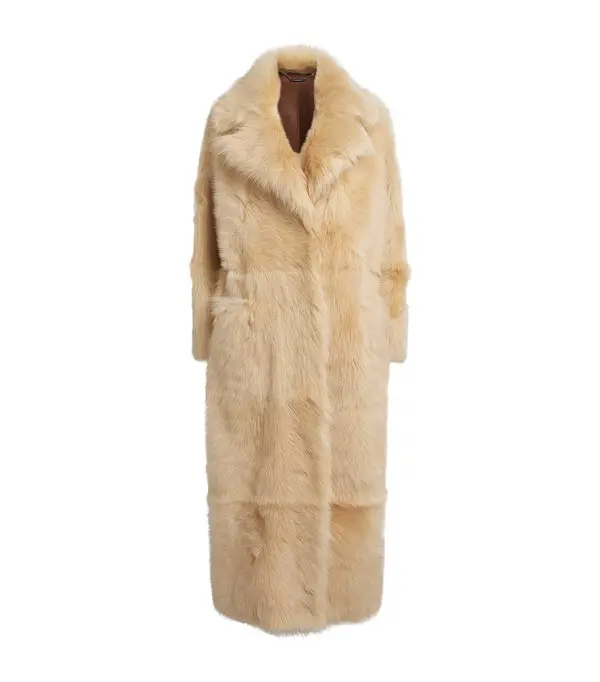 Nour Hammour Shearling Evita Long Coat