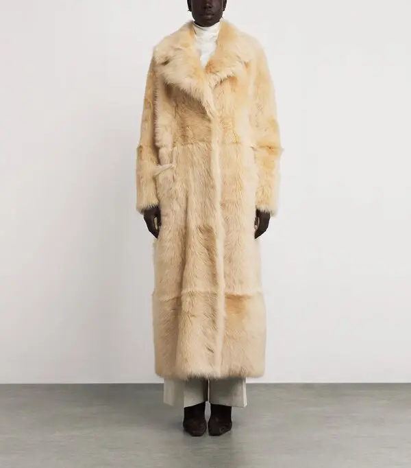 Nour Hammour Shearling Evita Long Coat