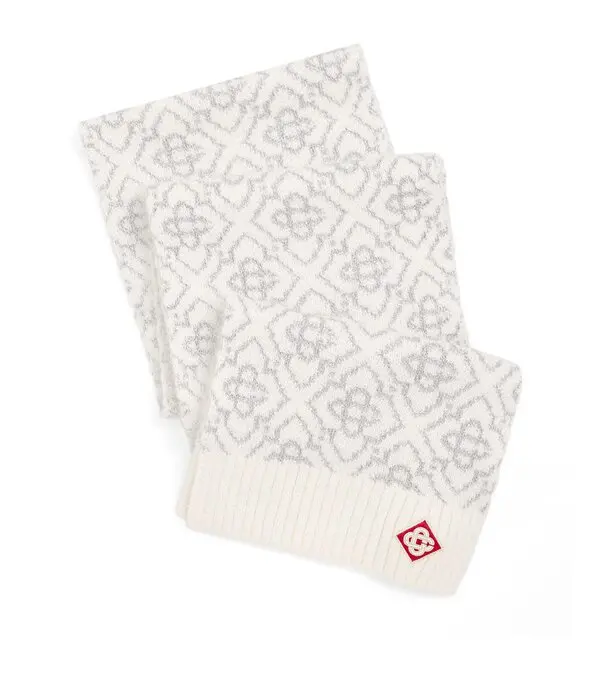 Casablanca Monogram Scarf - White
