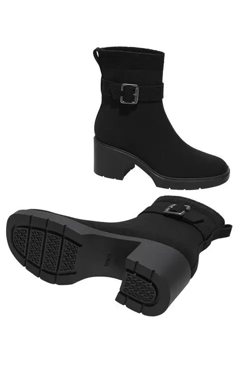 Vivaia Gisella Square-toe Water-repellent Heeled Boots - Black