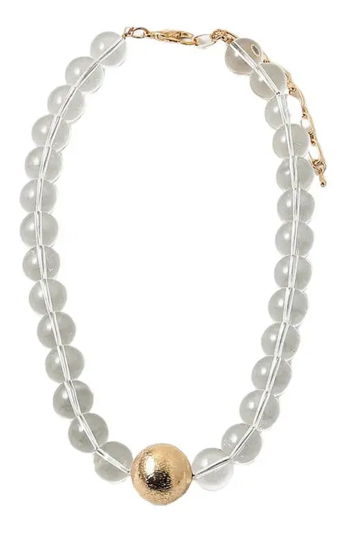 ERIN MCDERMOTT JEWELRY Lucite And Gold Ball Necklace - Clear