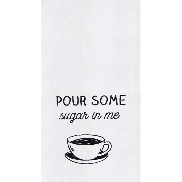 C&F HOME Pour Sugar Kitchen And Bathroom Embroidered Hand Towel - Black