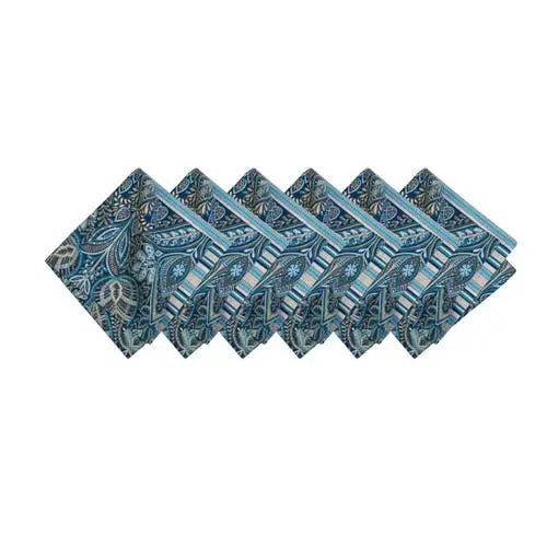 C&F HOME Bailey Reversible Hemstitch Napkins Set Of 6 - Blue