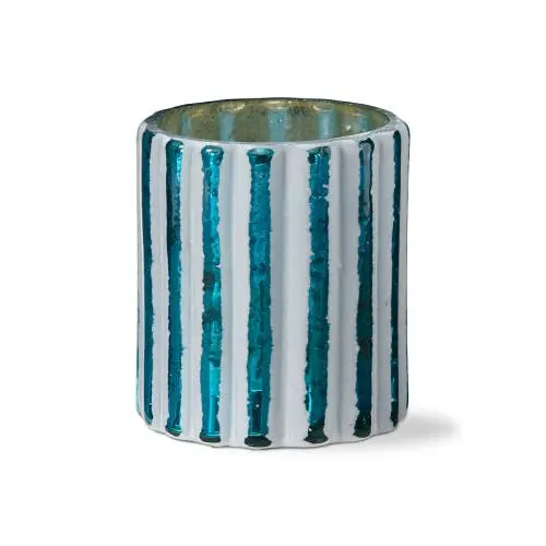 TAG Angela Coastal Turquoise White Tealight Candle Holder - Blue