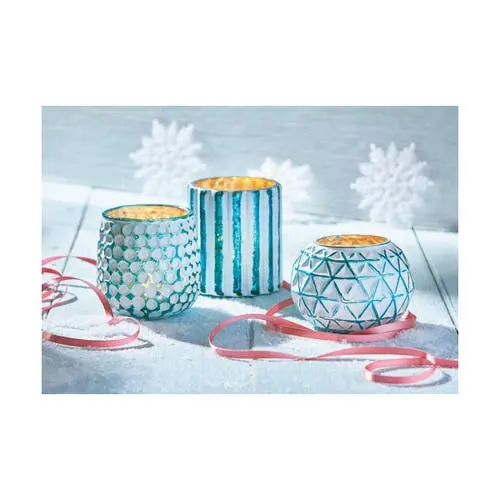 TAG Angela Coastal Turquoise White Tealight Candle Holder
