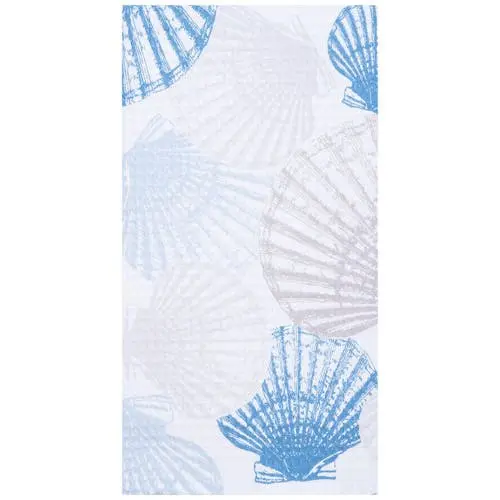 C&F HOME 27" X 18" Scallop Shells Kitchen And Bathroom Graphic Print Hand Towel - Blue