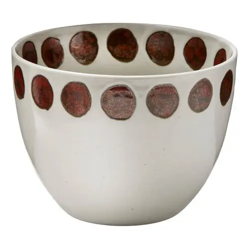 TAG Reactive Glaze Dot Ceramic Bowl Set Multicolor Dishwasher Safe