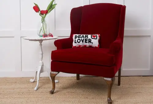 C&F HOME Dear Lover" Love Letter Valentine's Day Hooked Mini Accent Pillow 8" X 14