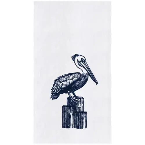 C&F HOME Pelican Kitchen And Bathroom Embroidered Hand Towel - Blue