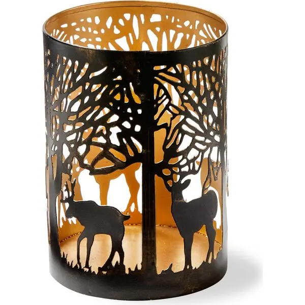 TAG Forest Luminary Iron Candle Holders For Christmas - Black