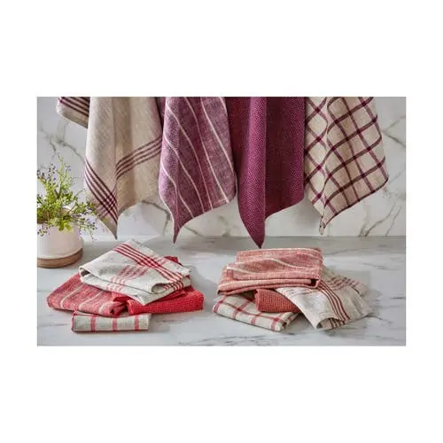 TAG Classic Reversible Turquoise Windowpane Dishtowel