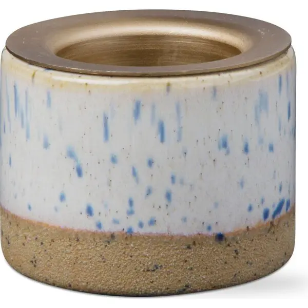 TAG Glazed Stoneware Taper Tealight - Beige