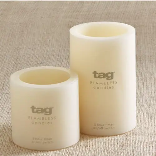 TAG Light Up Led Pillar Candle 5 Hour Timer Flameless Decor