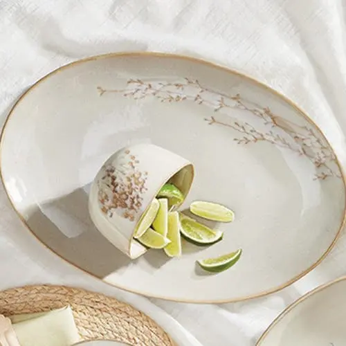 TAG Ivory Ceramic Vine Platter Everyday Serving Board Dishwasher Safe