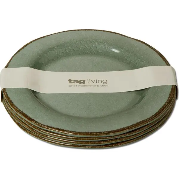 TAG Veranda Melamine Salad Plates Set Of Four Slate Dining - Blue