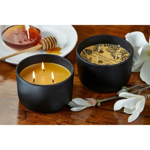 TAG Magnolia Honey Beeswax Scented Candle Glass Container