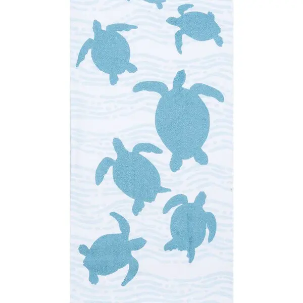 C&F HOME Turtle Wave Kitchen And Bathroom Graphic Print Hand Towel - Blue