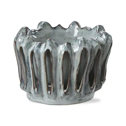 TAG Lagoon Teal Reactive Glazed Stoneware Planter For 4" Pots - Blue