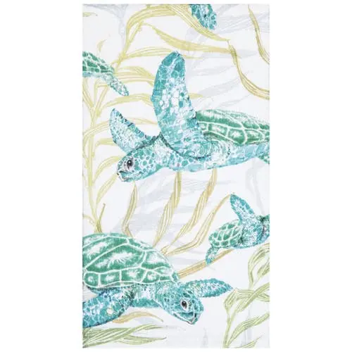 C&F HOME 27" X 18" Turtle Cove Kitchen And Bathroom Graphic Print Hand Towel - Blue