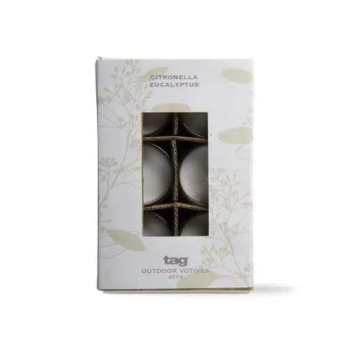 TAG Citronella Eucalyptus Votives Set Of Six Scented Candles