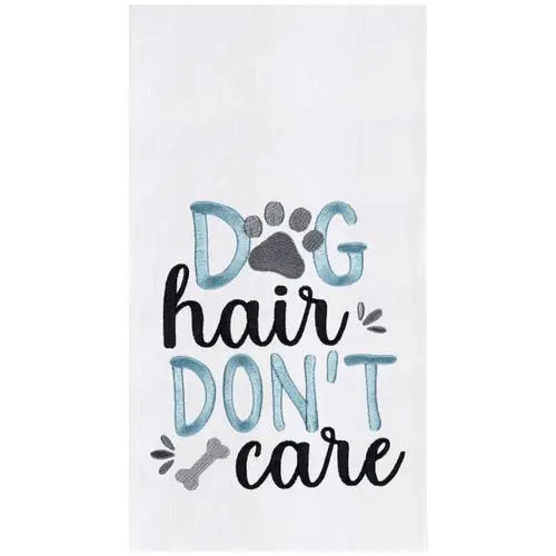 C&F HOME Dog Hair Don't Care Kitchen And Bathroom Embroidered Hand Towel - Blue