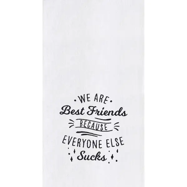 C&F HOME Everyone Sucks Kitchen And Bathroom Embroidered Hand Towel - Black