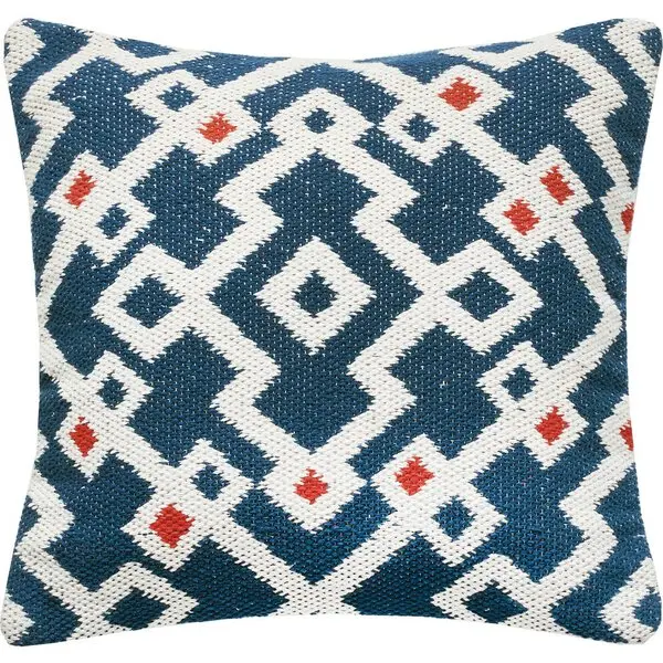 CAROL & FRANK Reggie Indigo Southwestern Accent Throw Pillow 20" X 20 - Blue