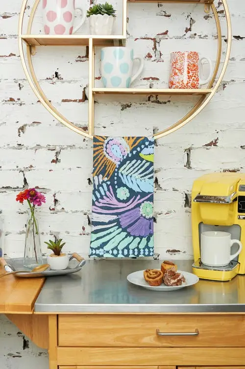 CAROL & FRANK Abstract Floral Cotton Kitchen Dishtowel
