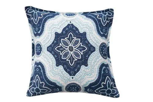 CAROL & FRANK William Indigo And Surf Pillow, 20" X 20" - Blue