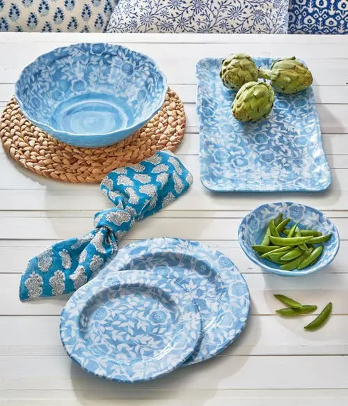 TAG Cote White Flower Melamine Salad Plate Dishwasher Safe