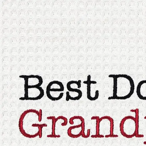 C&F HOME Dog Grandpa Kitchen And Bathroom Embroidered Waffle Hand Towel