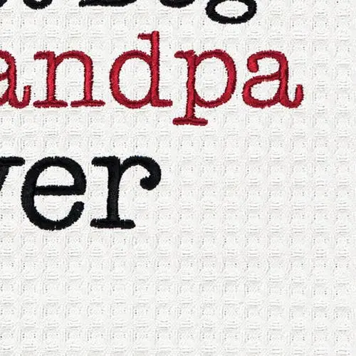 C&F HOME Dog Grandpa Kitchen And Bathroom Embroidered Waffle Hand Towel