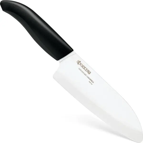 KYOCERA Revolution Ceramic 5-1/2 Inch Santoku Knife - Black