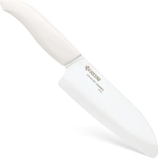 KYOCERA Revolution Ceramic 5-1/2 Inch Santoku Knife - White