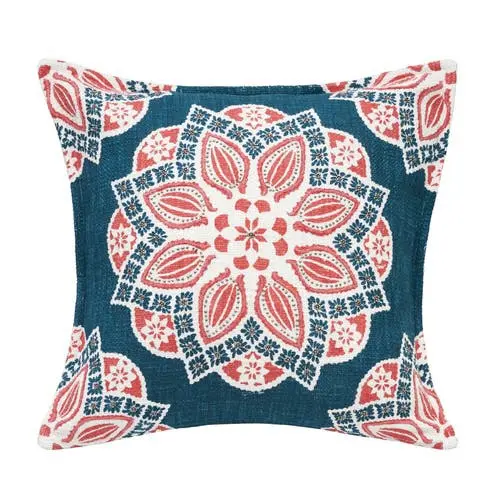 C&F HOME Mary Geometric Medallion Cotton Decorative Throw Pillow - Red