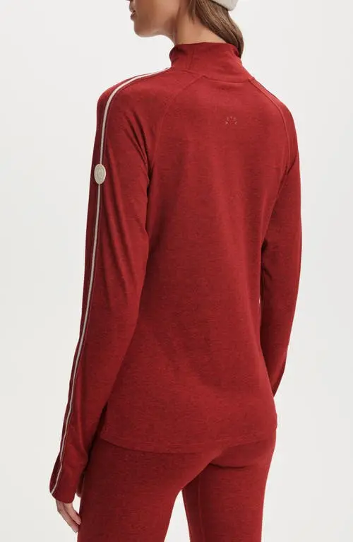 Varley Always Warm Mock Neck Top - Red Dahlia Marl