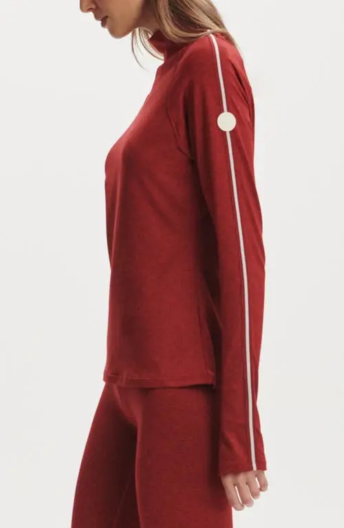 Varley Always Warm Mock Neck Top - Red Dahlia Marl