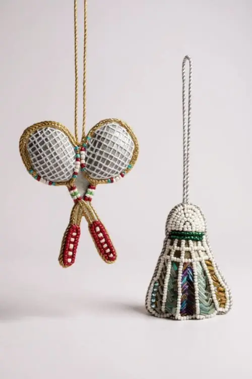 PILLOWPIA Badminton Ornament Set - Gingerbread