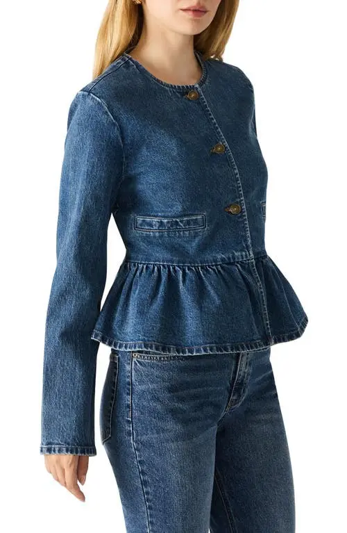 Steve Madden Abigale Peplum Denim Jacket