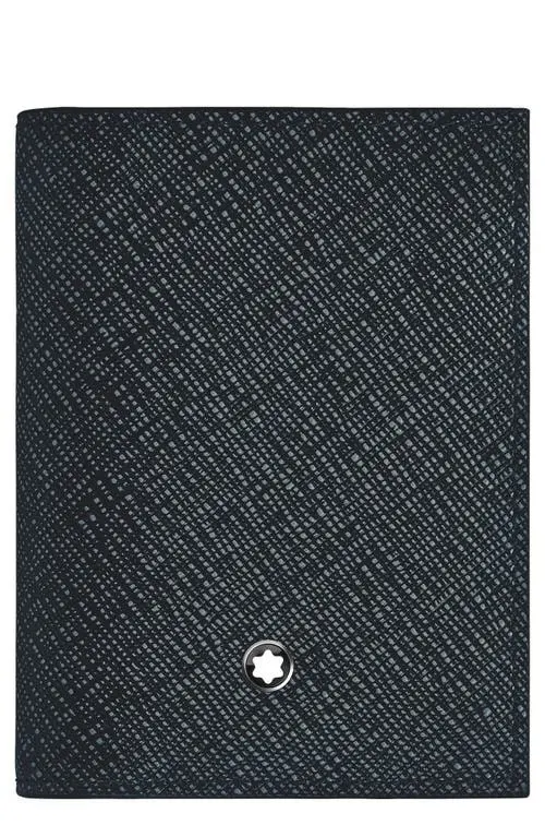 Montblanc Sartorial Leather Bifold Card Holder - Tweed Blue