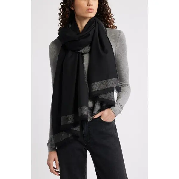 Nordstrom Shimmer Wrap Scarf - Black