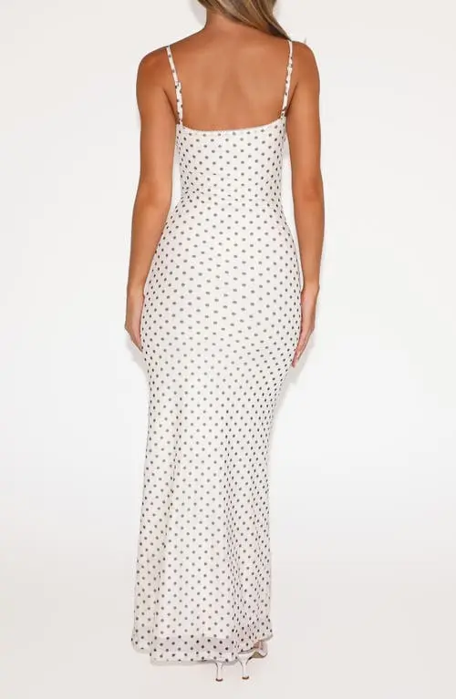 TIGER MIST Julianna Printed Maxi Dress - Cream Polka Dot