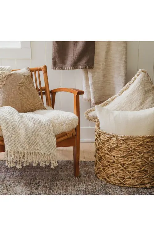 CRANE HOME Layered Loom Fringe Accent Pillow